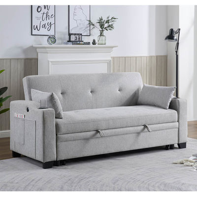 BOL-6547GY-PL Sofa futon in gray color fabric